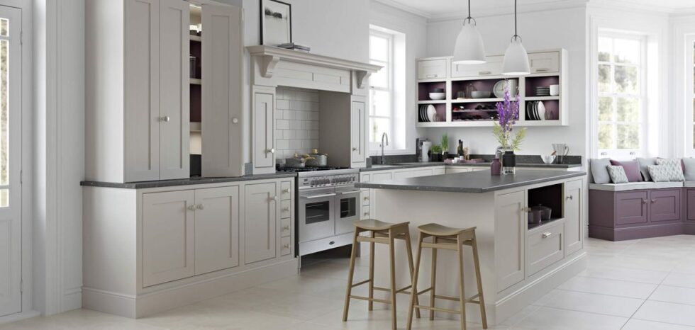 Signature in Cashmere & Aubergine Kitchen - Fitted Mereway Kitchens in ...